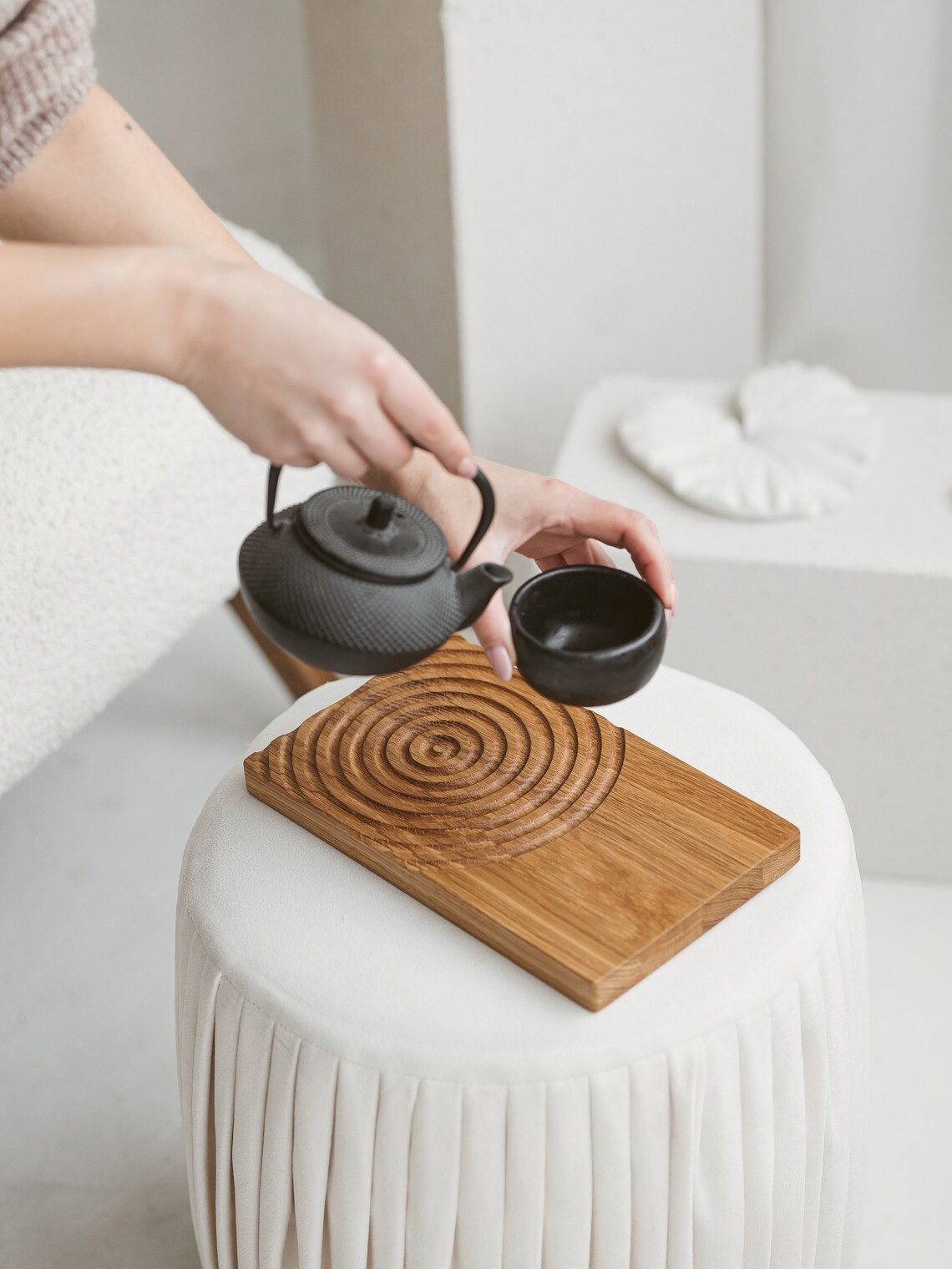 Oak Water Ripple Tray | Modern Decorative Board - Etsy