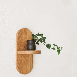 Oak Oval Shelf - Wall-mounted, Rustic Wooden Storage - Perfect for ...