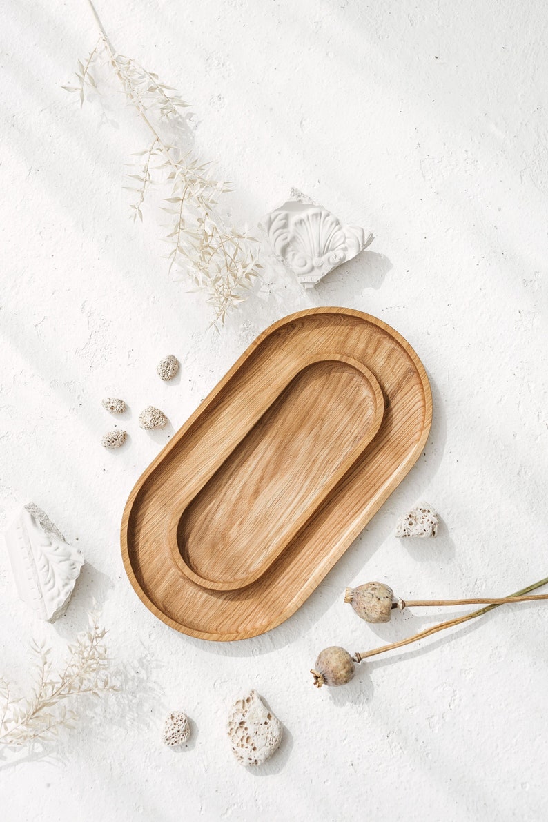 Handmade Wooden Oval Circular Tray Modern Oval Tray - Etsy