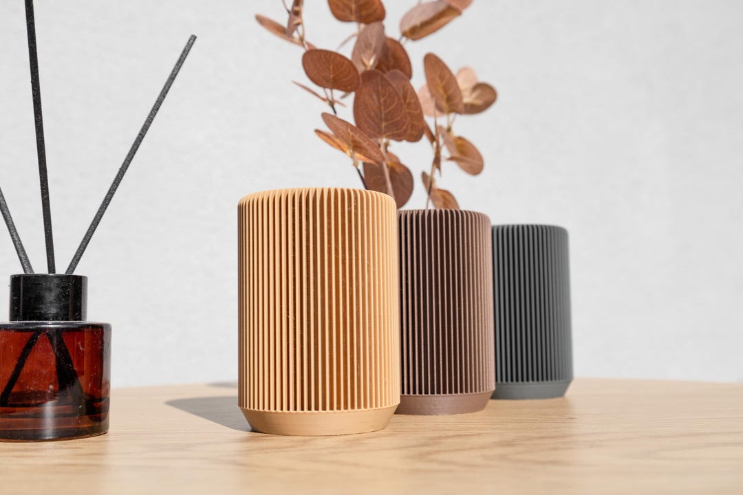 Earth Tone Round Ripple Organizer – Modern Geometric Storage Solution ...