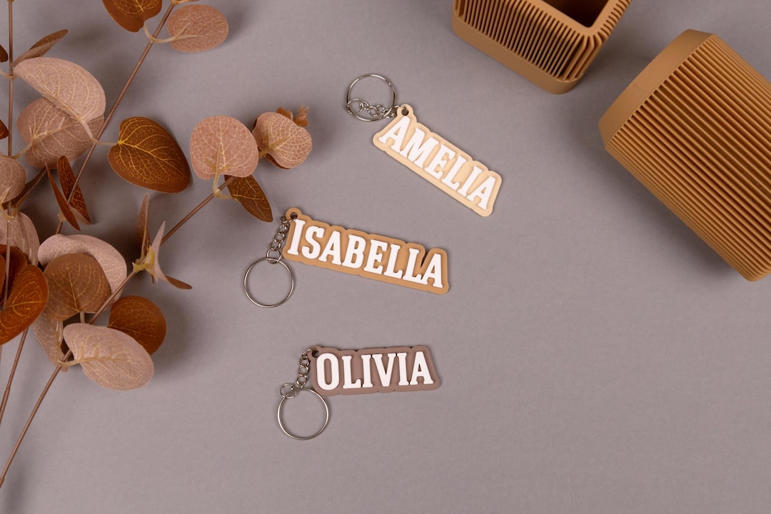 Custom Name Keychain: 3D Printed PLA Personalized Keyring - Etsy