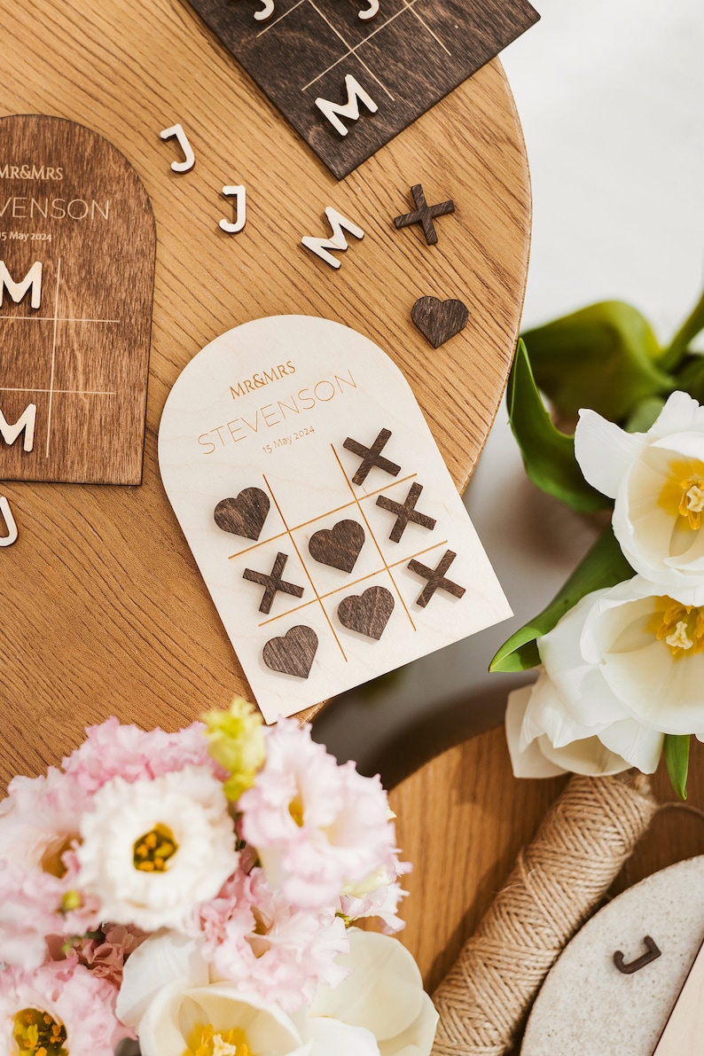 Gioco del tris in legno personalizzato – Decorazione rustica per ...