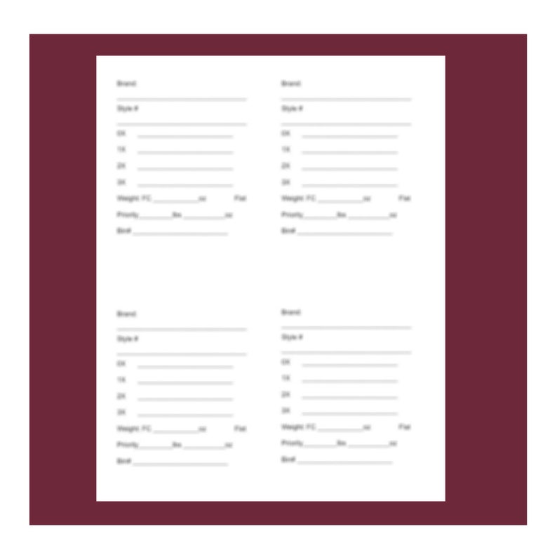 Poshmark Seller Listing Template Form Tracker Seller Printable Etsy