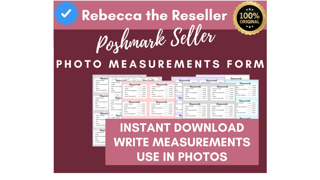 Poshmark Seller Printable | Photo Ready Measurements Form | Save Time ...
