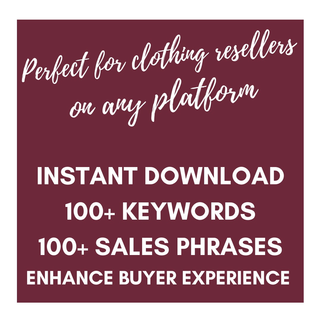 Poshmark Seller Printable Sales Phrases Keywords Guide Enhance Your ...