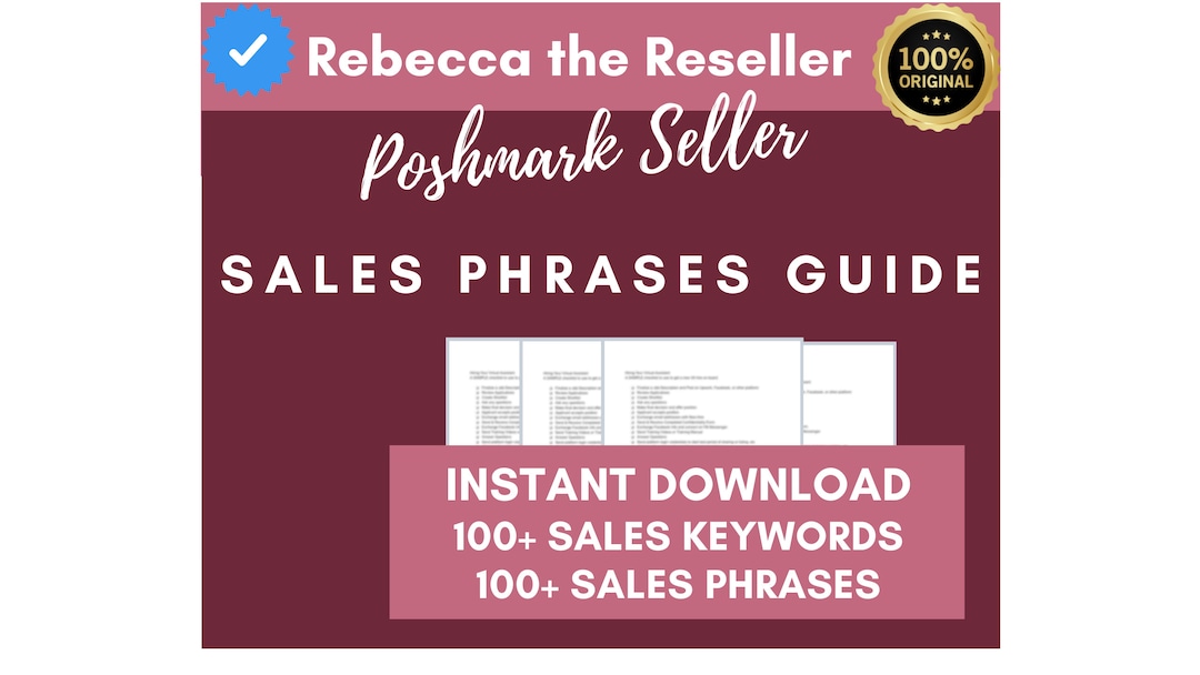 Poshmark Seller Printable | Sales Phrases Keywords Guide | Enhance Your ...