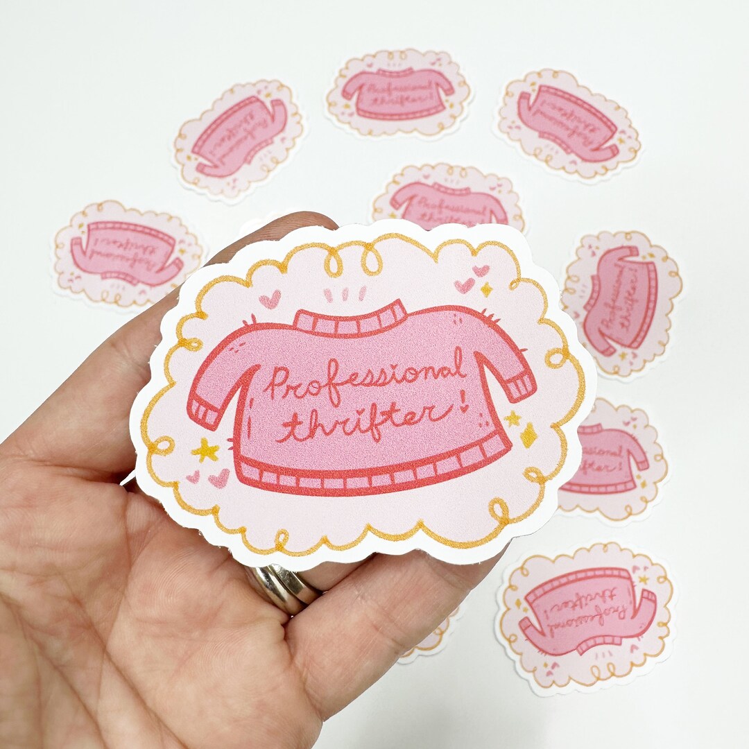 Professional Thrifter Sticker, Thrifting Reselling Gift, Cute Decal ...