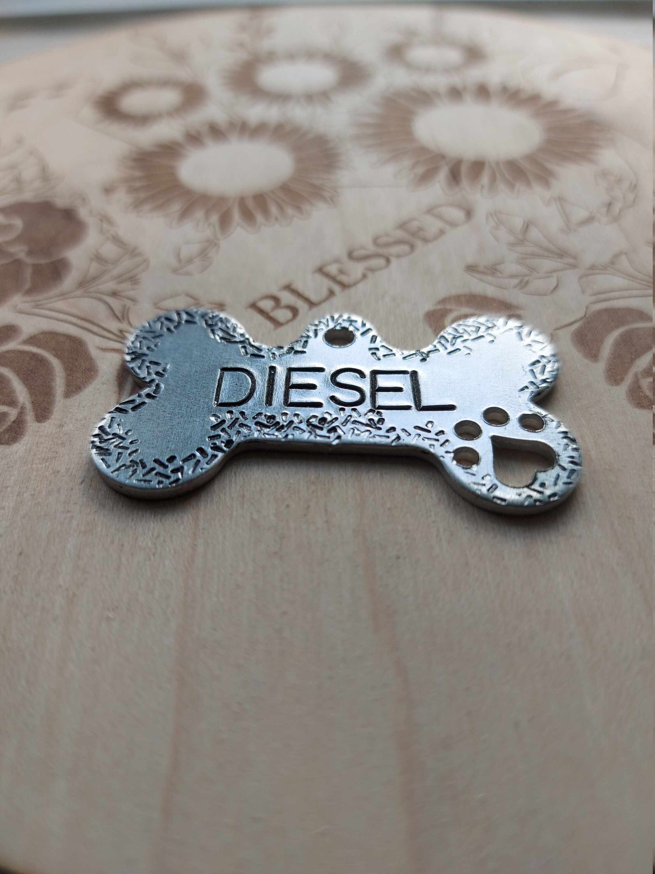Bone Shape ID Dog Paw Tags Hand Stamped Dog Tag Dog Tags | Etsy