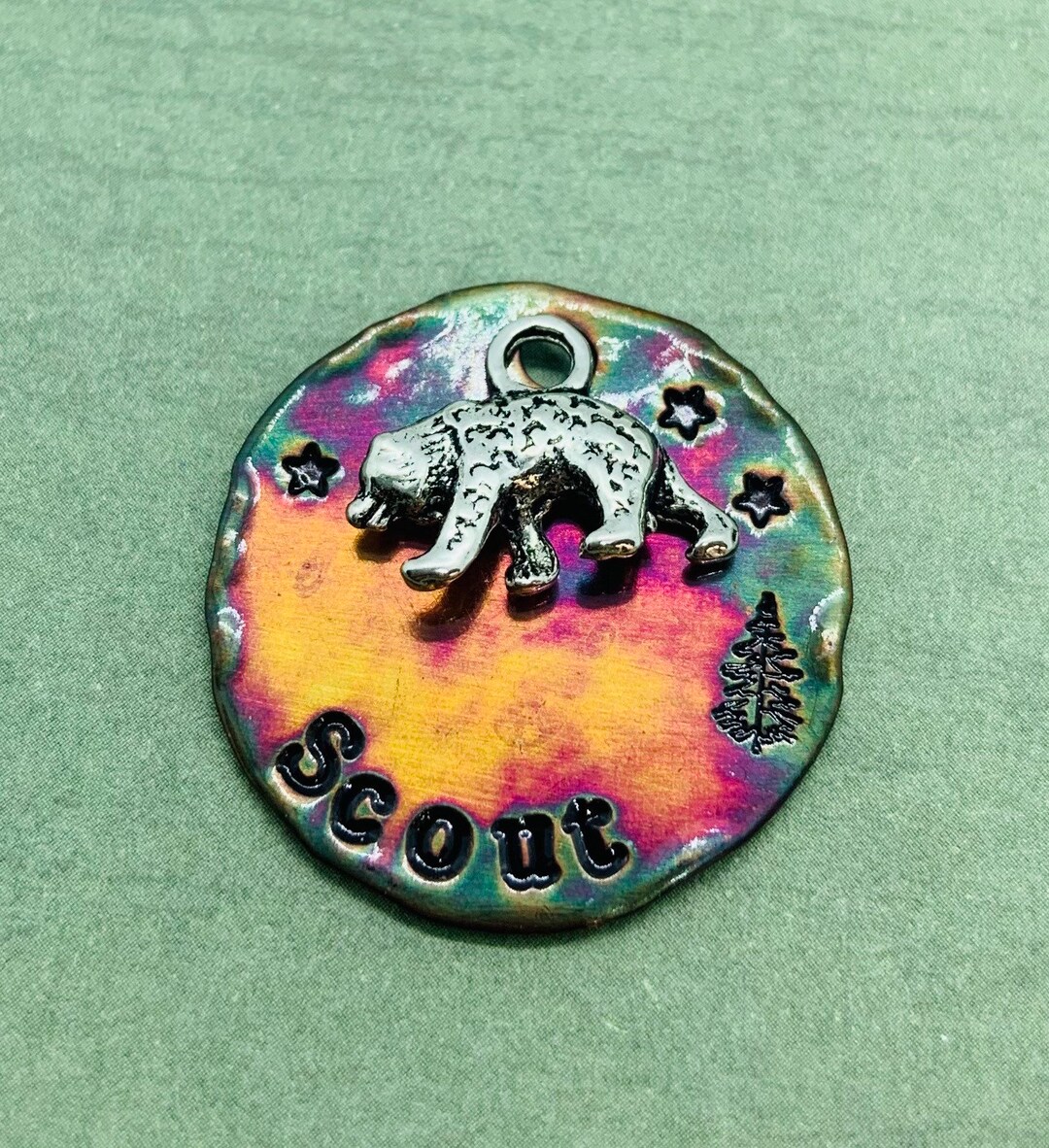 Dog Tag, Bear Dog Tag, Colorful Dog Tag, Dog Tags, Personalized Dog ...