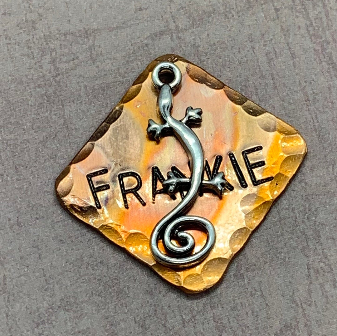 Dog Tag, Lizard Dog Tag , Square Dog Tag, Colorful Dog Tags ...