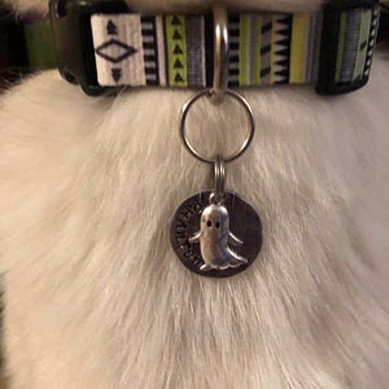 Ghost Dog Tag Dog Tag for Dogs Pet ID Tags Hand Stamped | Etsy
