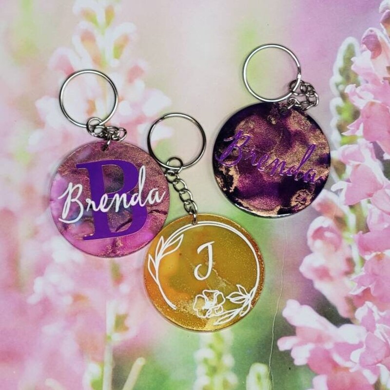 Alcohol Ink Keychain - Etsy