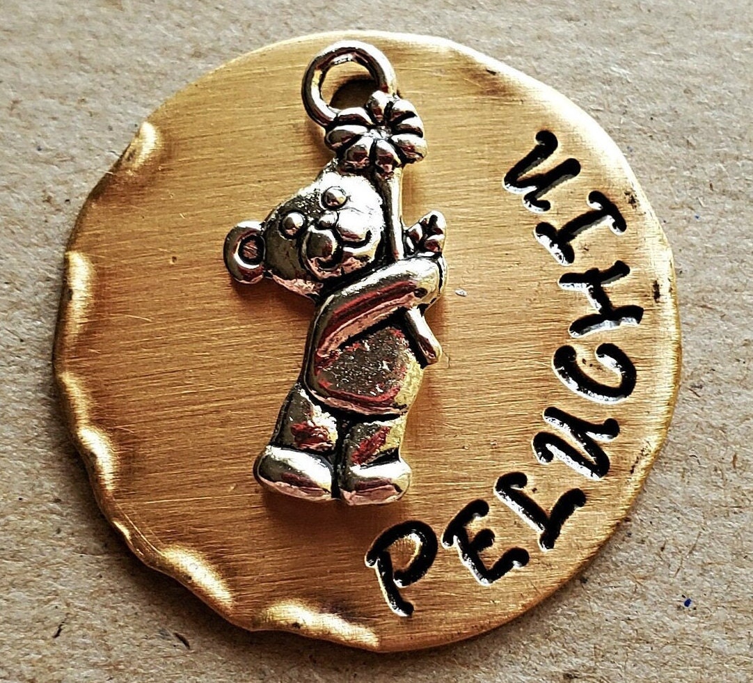 Teddy Bear Tag Bear Dog Tag Pet ID Tags | Etsy