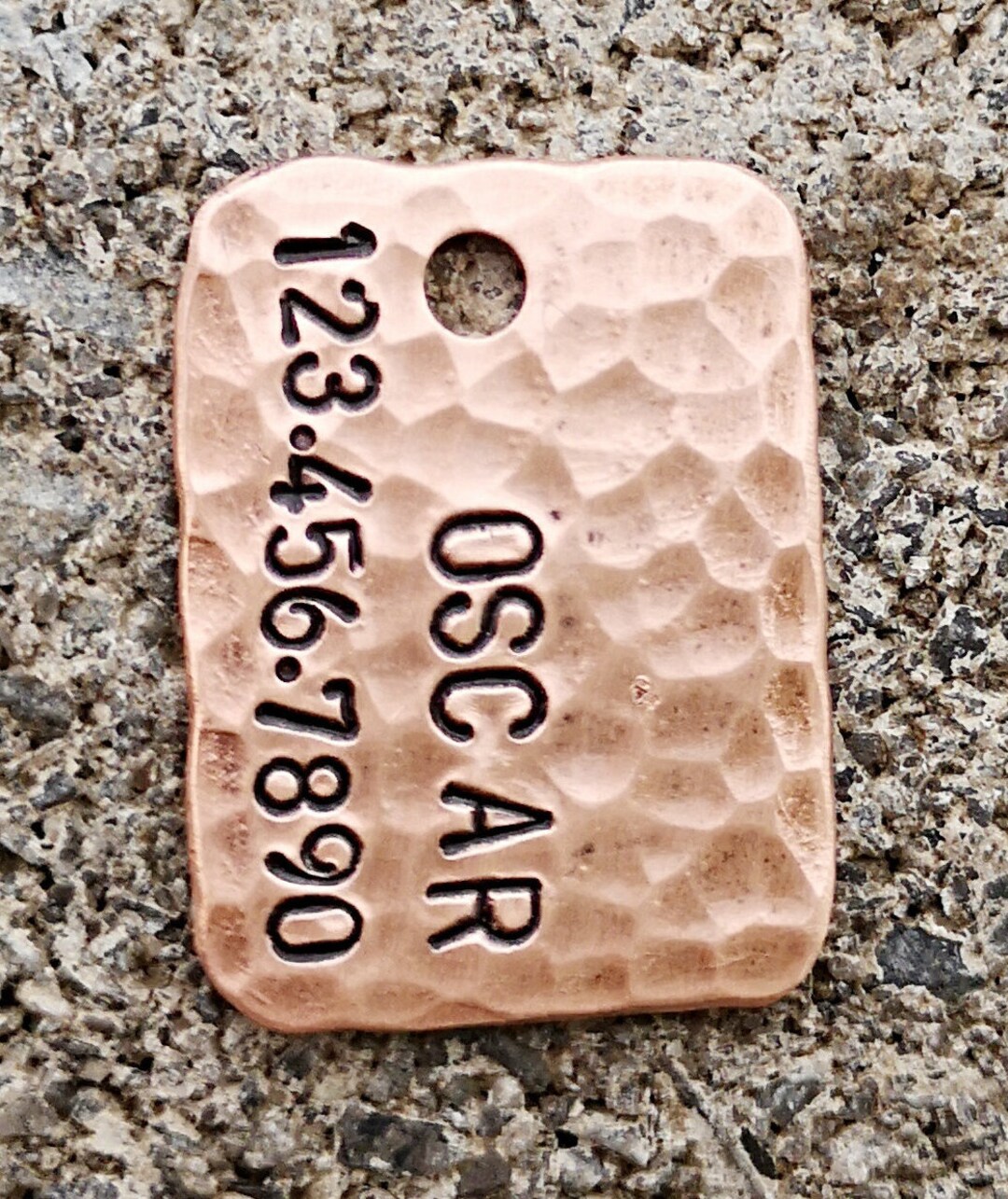 Dog Tag, Rustic Rectangle Dog Tag Dog Tags for Dogs Copper Dog Tag, Dog ...