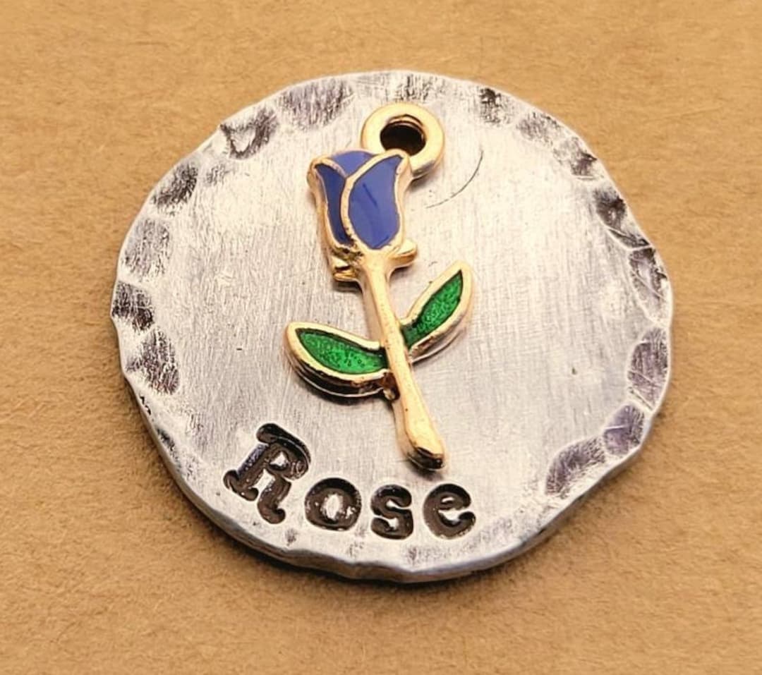 Dog Tag, Rose Dog Tag | Dog Tags for Dogs, Plant Lover Pet ID Tag With ...
