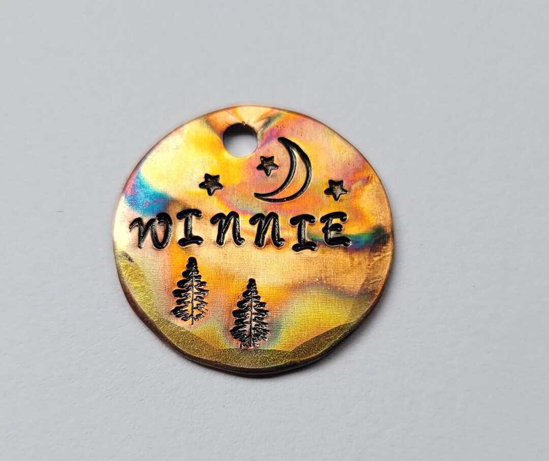 Dog Tag, Trees With Moon Dog Tag, Colorful Dog Tag, Dog Tags ...