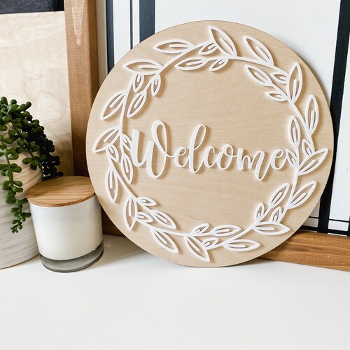 Welcome Round Sign Round Welcome Svg Round Welcome Sign - Etsy
