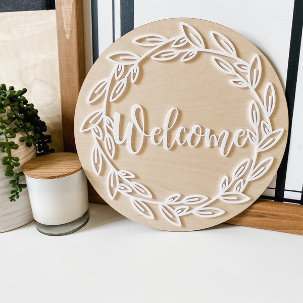 Round Welcome Sign - Etsy