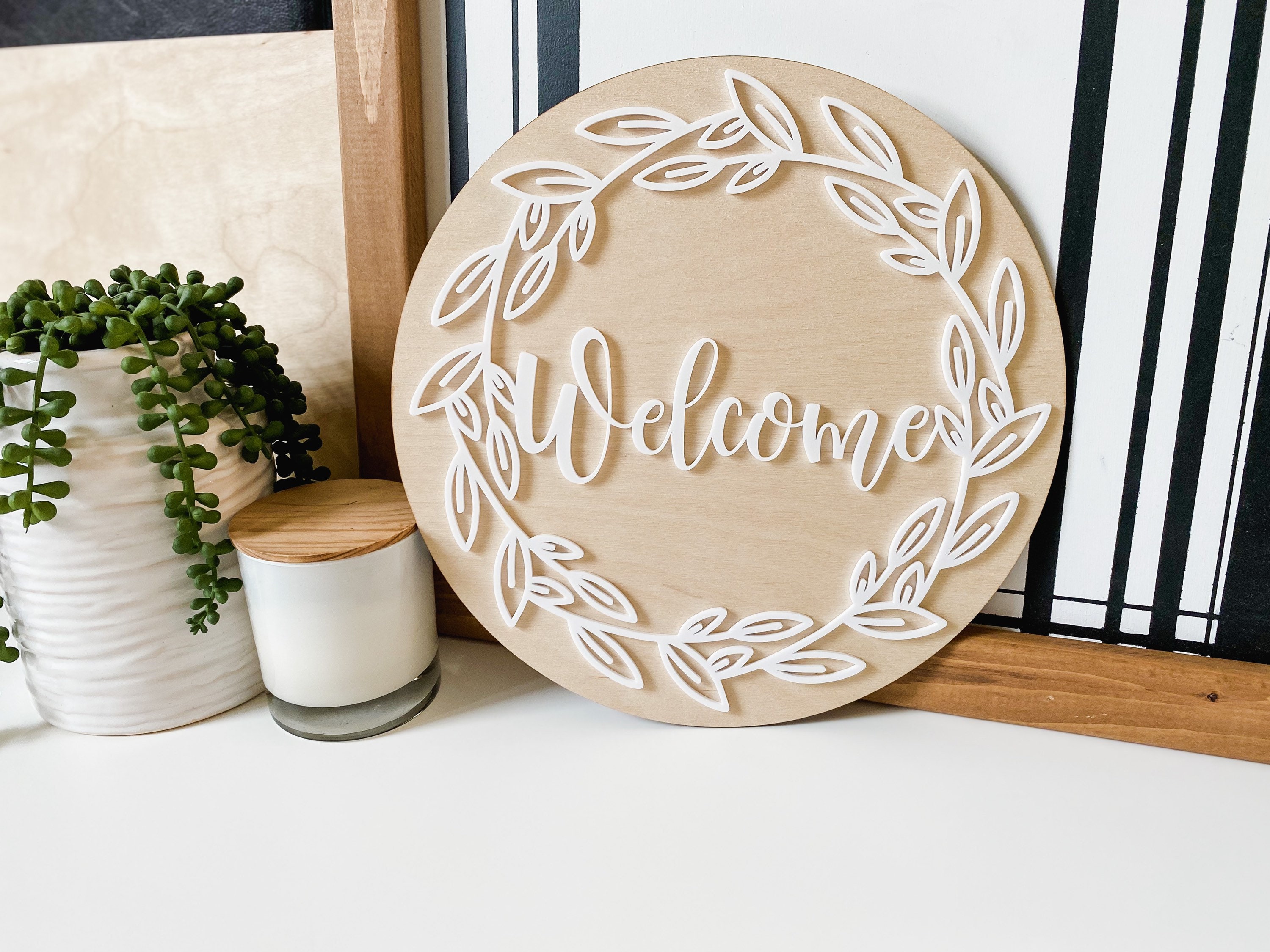 Welcome Sign Round Sign | Etsy