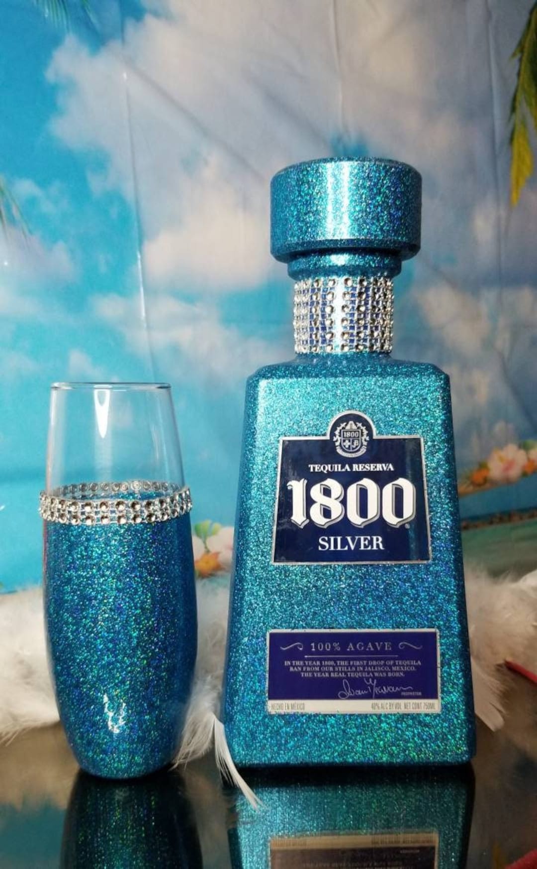 Fancy-glam-classy-unique EMPTY TEQUILA Bottle. Beautiful Home-bar Décor ...