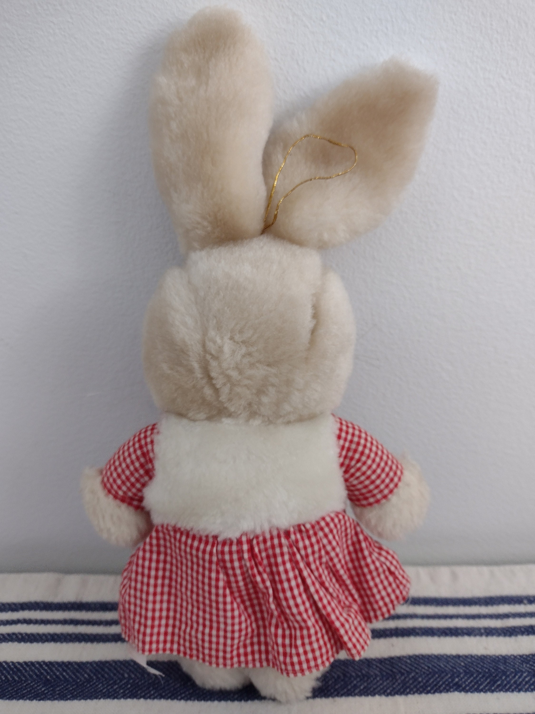 Vintage Gerhardshofen German Plush Bunny Rabbit Red Gingham 10 Felt ...
