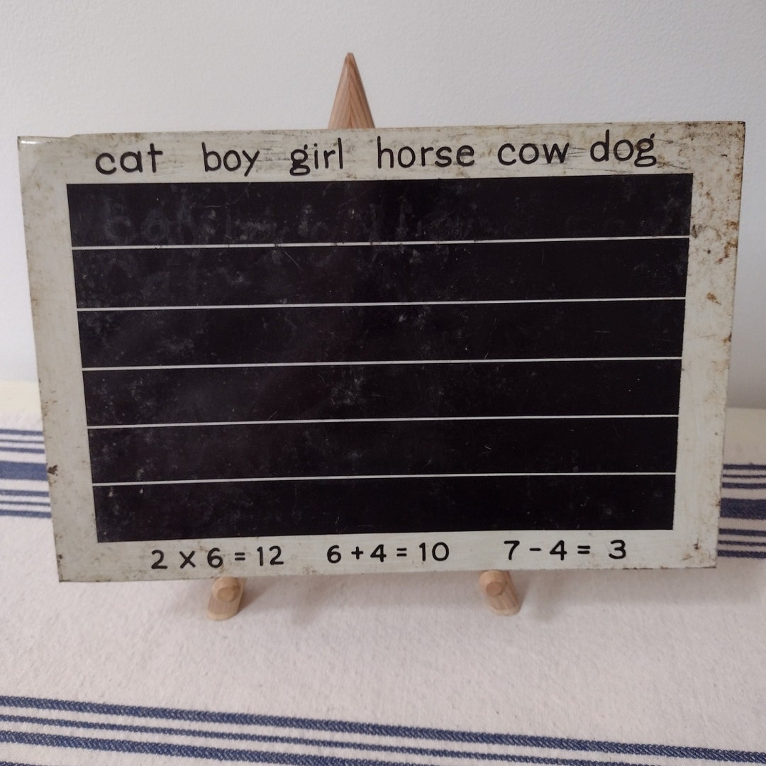 Vintage Old Fashioned Child's Letter Board in Rough Condition Metal ...