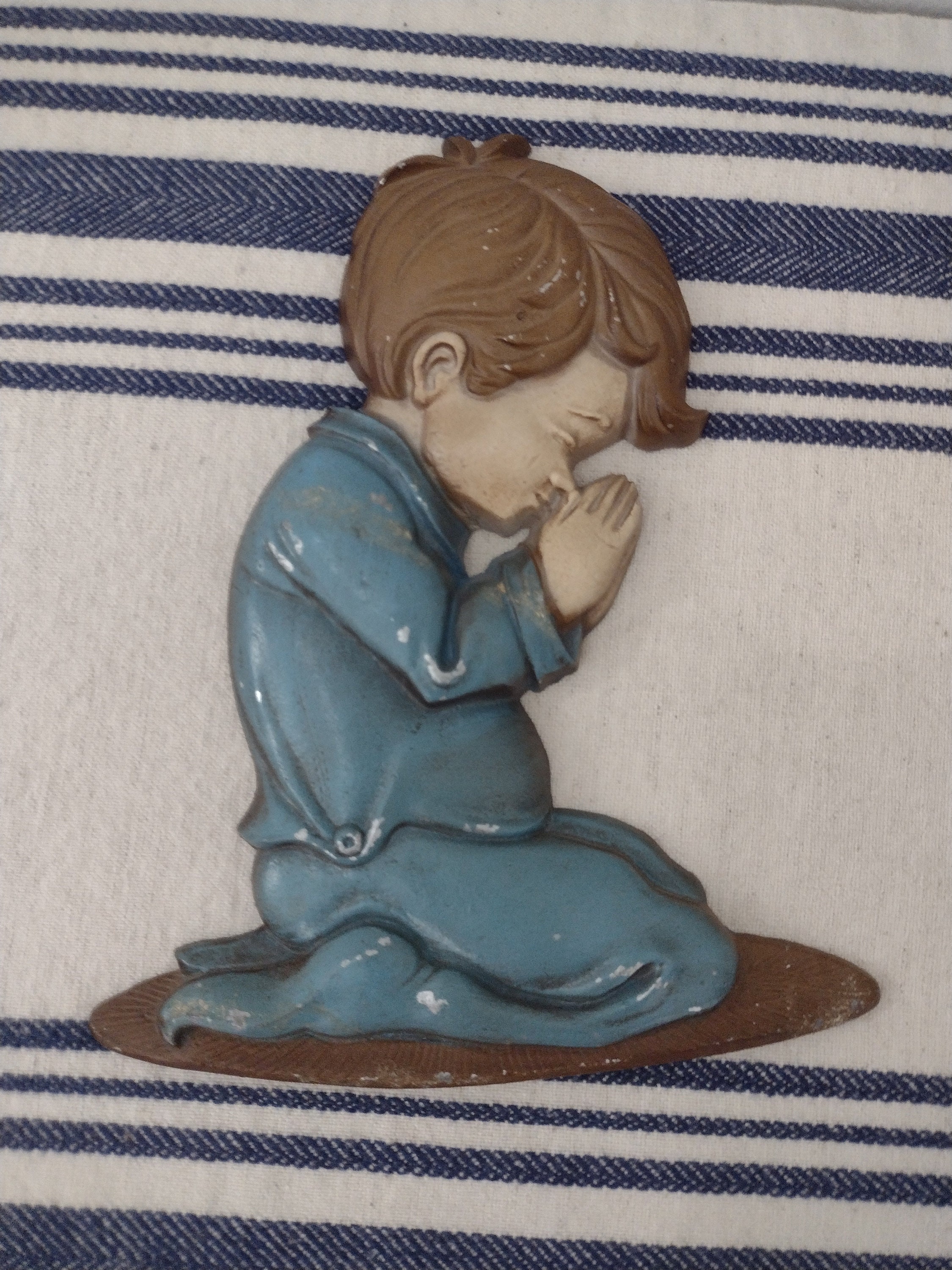 Vintage Sexton Metal Wall Plaques - Praying Girl and Boys in Pjs 1979 ...