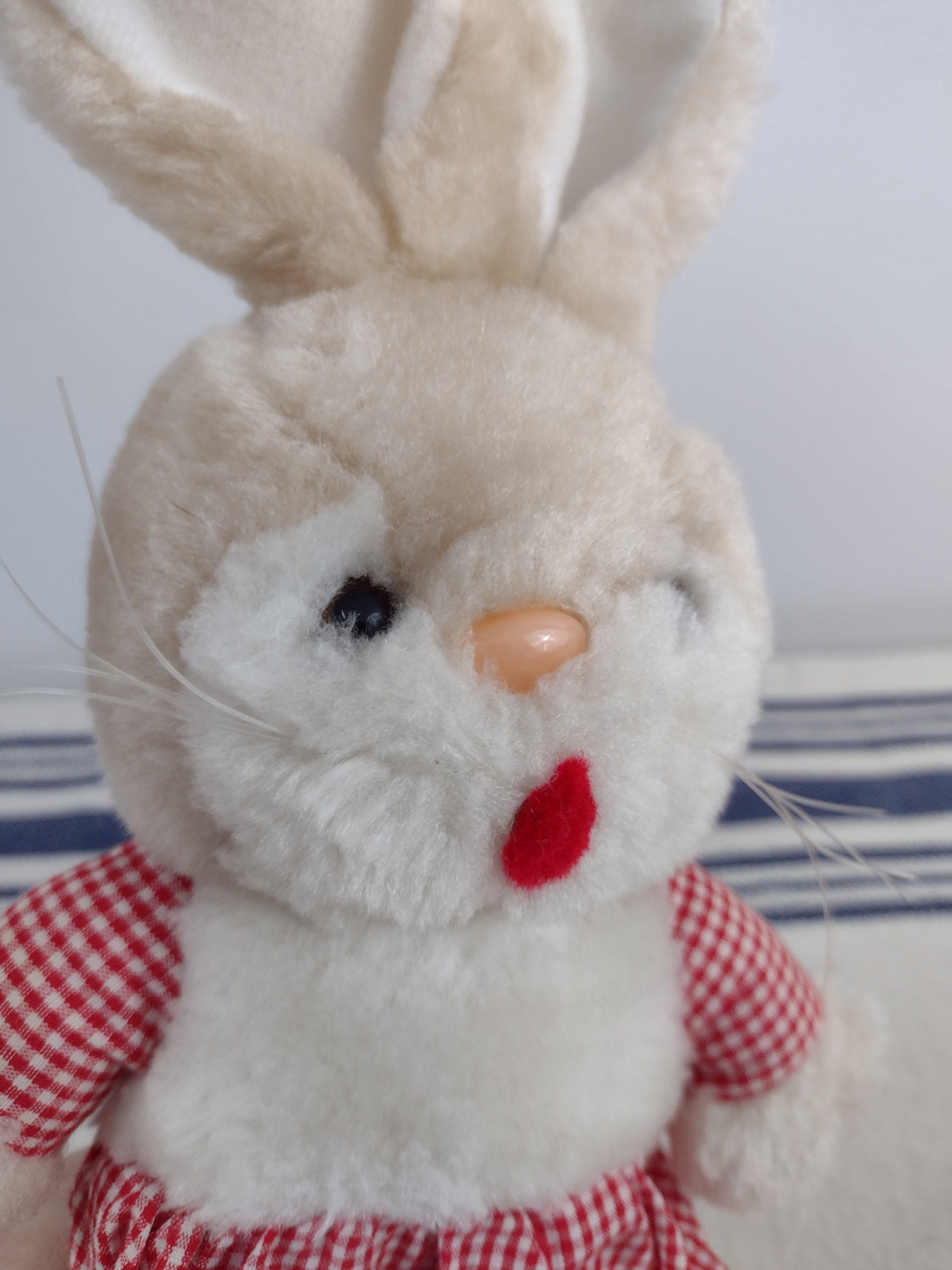 Vintage Gerhardshofen German Plush Bunny Rabbit Red Gingham 10 Felt ...