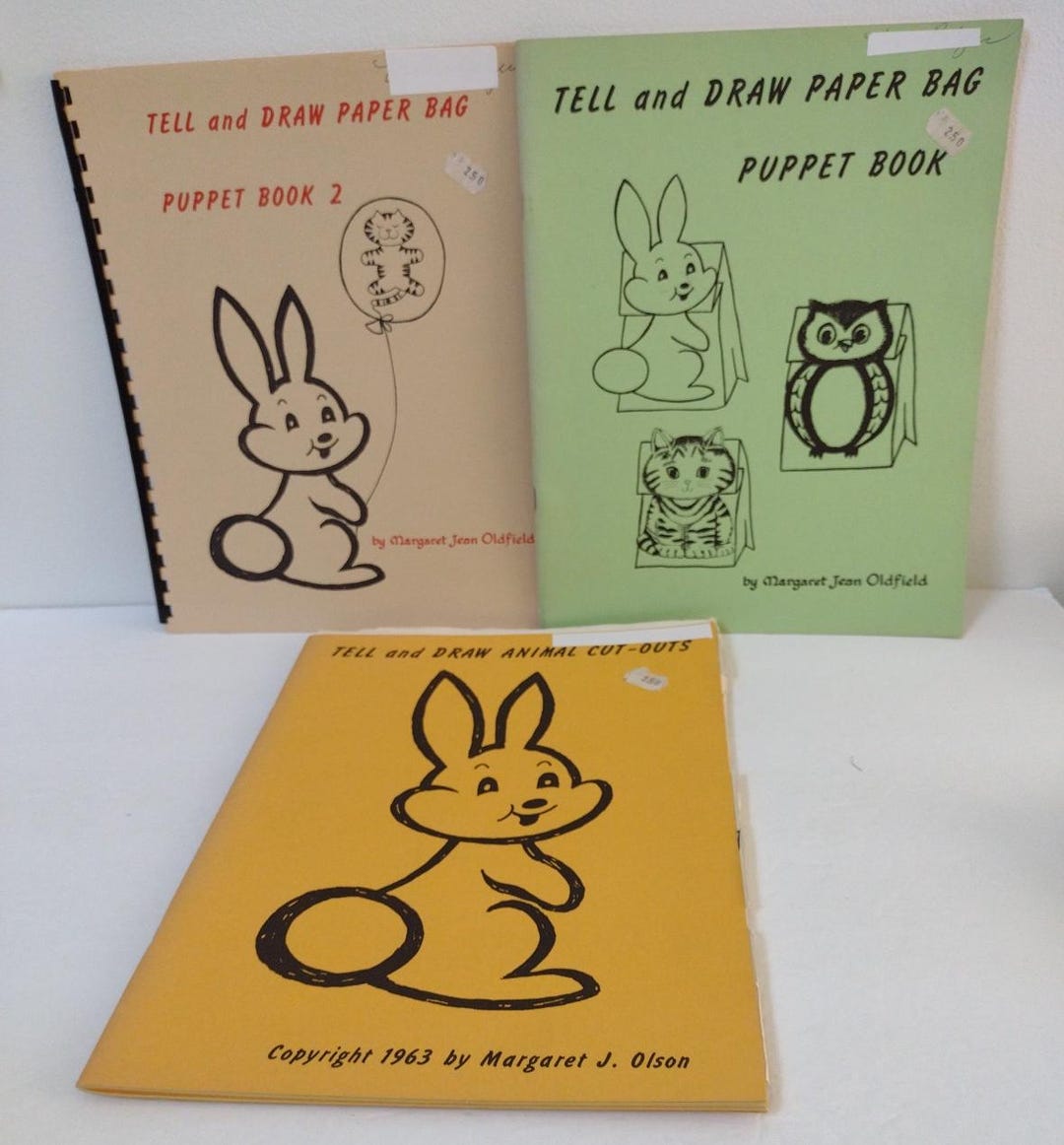 Tell & Draw Puppets and Animal Cut Outs Lot 3 Books by Margaret Olson ...