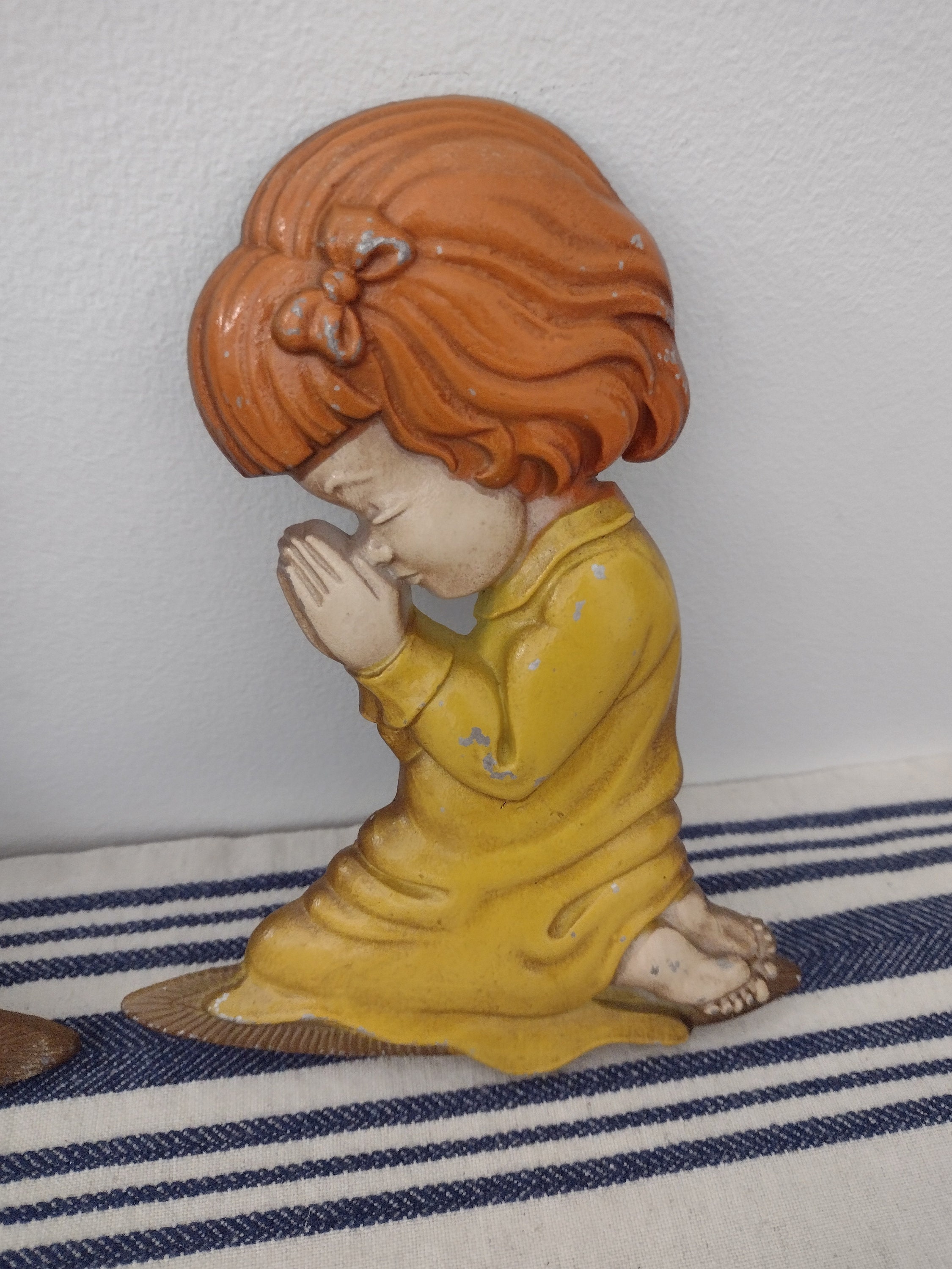 Vintage Sexton Metal Wall Plaques - Praying Girl and Boys in Pjs 1979 ...