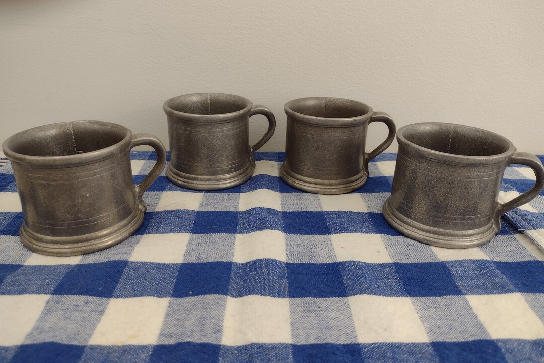 Vintage Pewter Cup Holders - Set of 4 - - Etsy