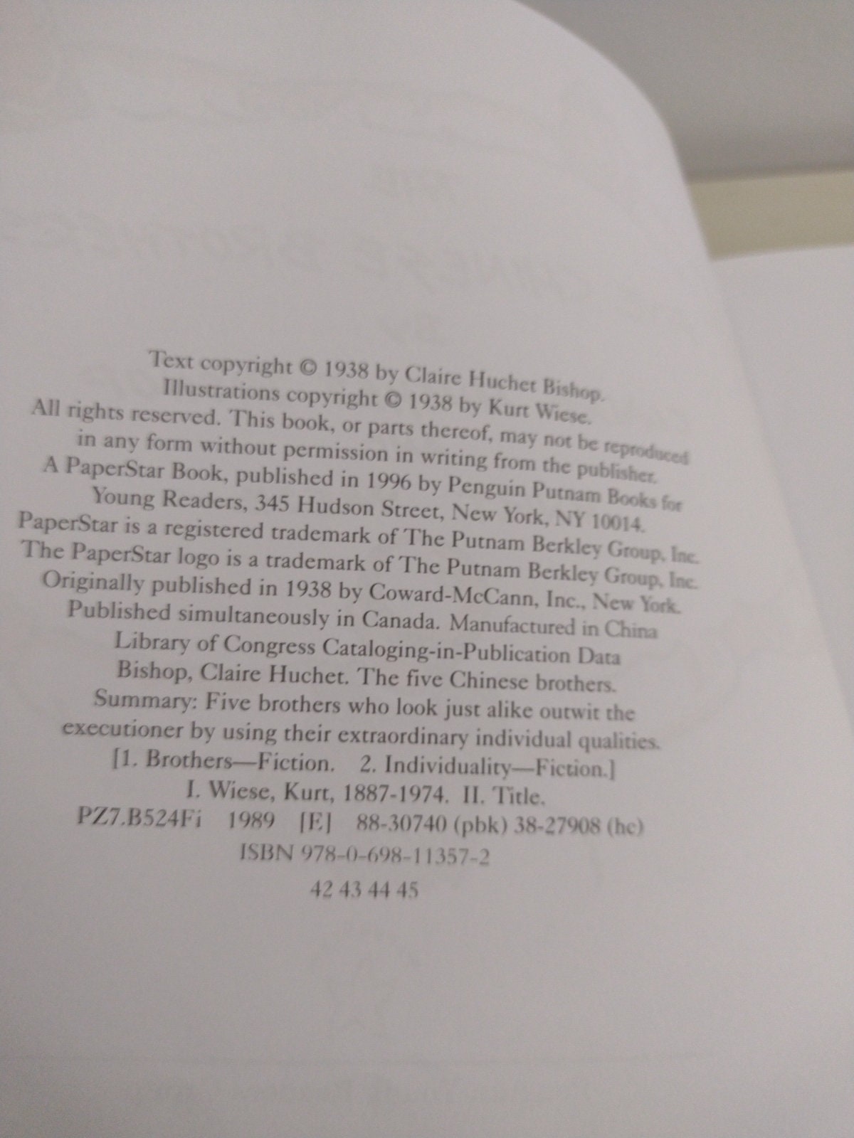 The Five Chinese Brothers by Claire Huchet Bishop and Kurt Wiese 1996 ...
