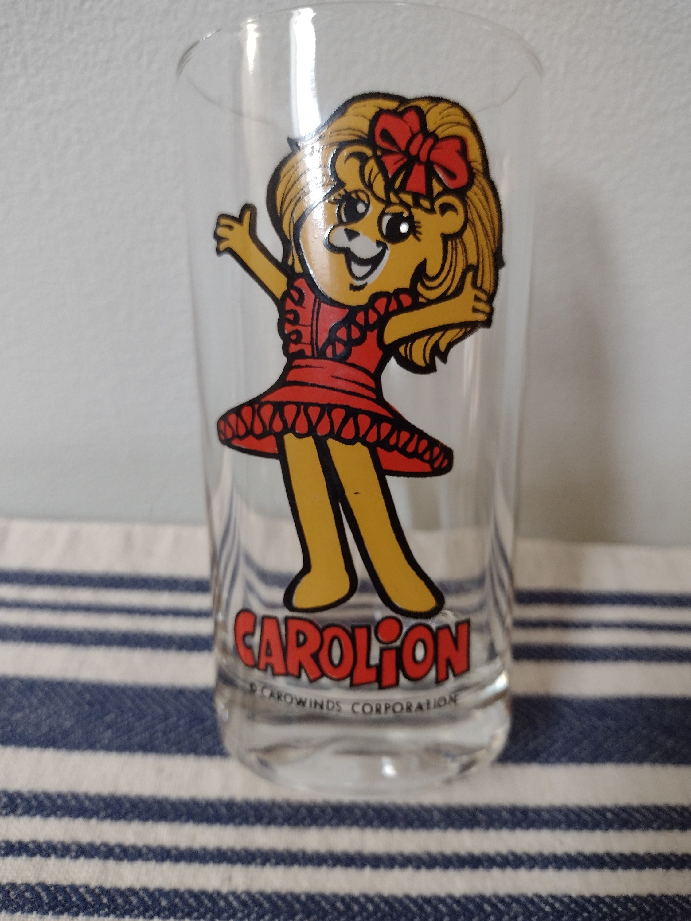Vintage 1973 Carowinds CAROLION Character Drinking Glass Theme Park NC ...