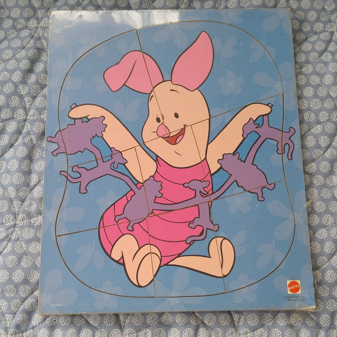 Mattel Piglet Wooden Puzzle 8 Pieces Pre-school Old Store Stock - Etsy