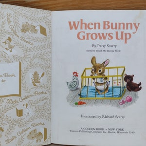 Little Golden Book -when Bunny Grows up 1955 Copyright Later Edition ...