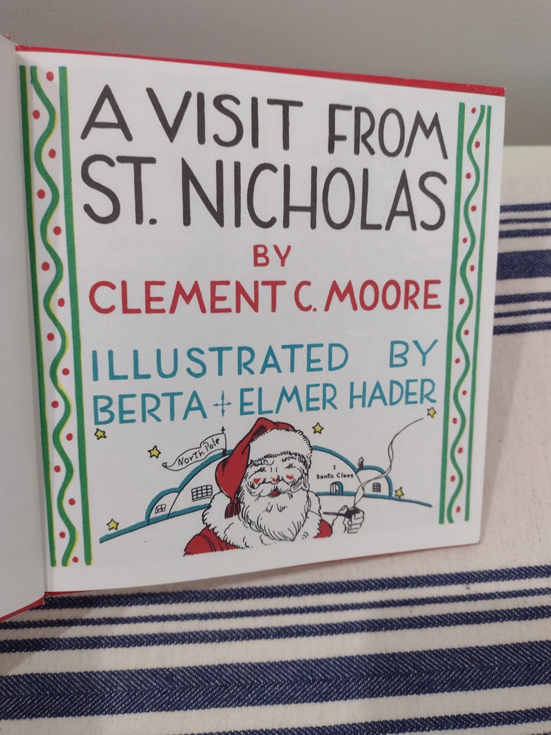 A Visit From Saint Nicholas Illustrated by Berta & Elmer Hader - Etsy