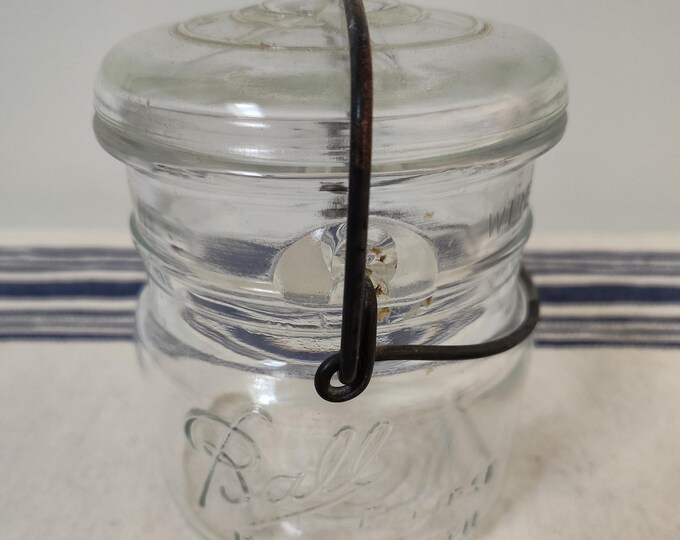Vintage Ball Eclipse Wide Mouth Canning Jar Bail Wire Closure Glass Lid ...