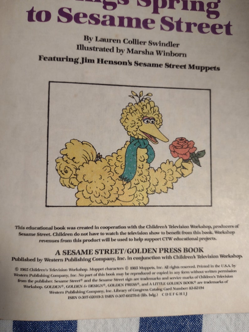 A Little Golden Book- Big Bird Brings Spring to Sesame Street- 1985 Jim ...