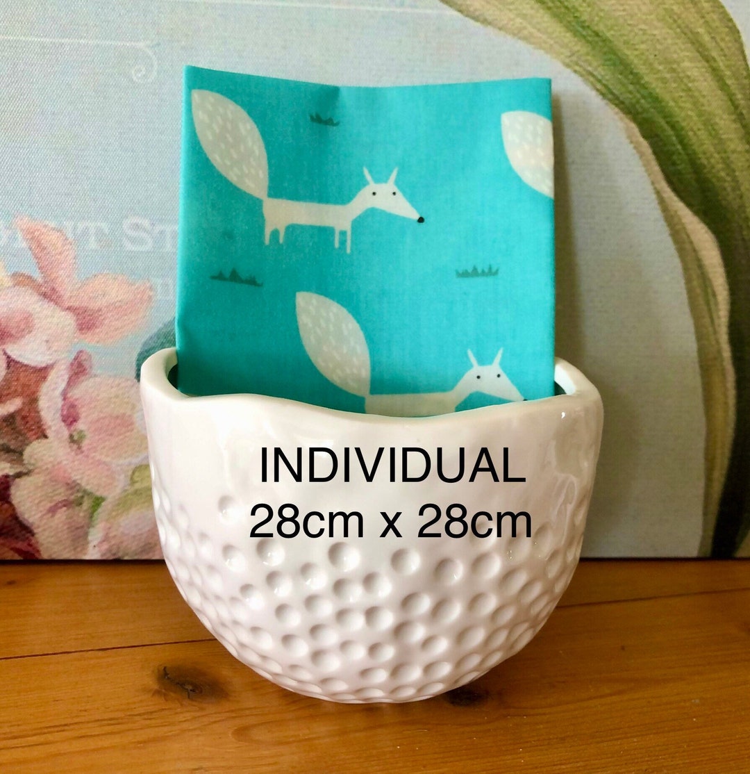 1 Beeswax Food Wrap. Individual 28cm X 28cm Minty Mr Fox Foxy, Wildlife ...