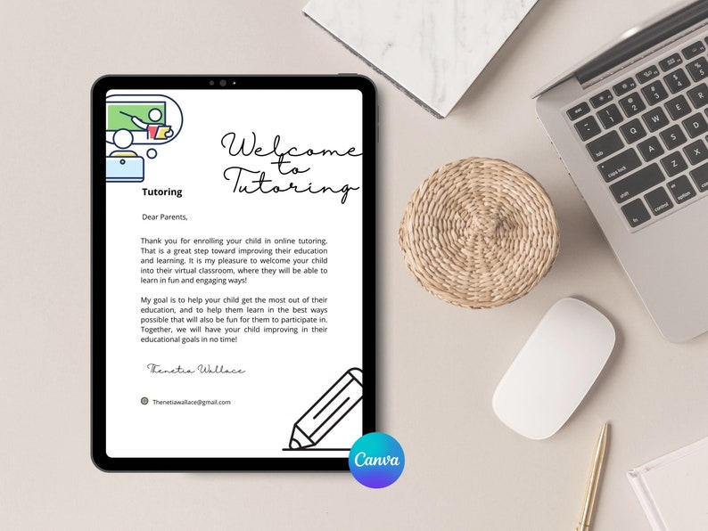 Welcome to Tutoring Letter Digital Template Email Template - Etsy