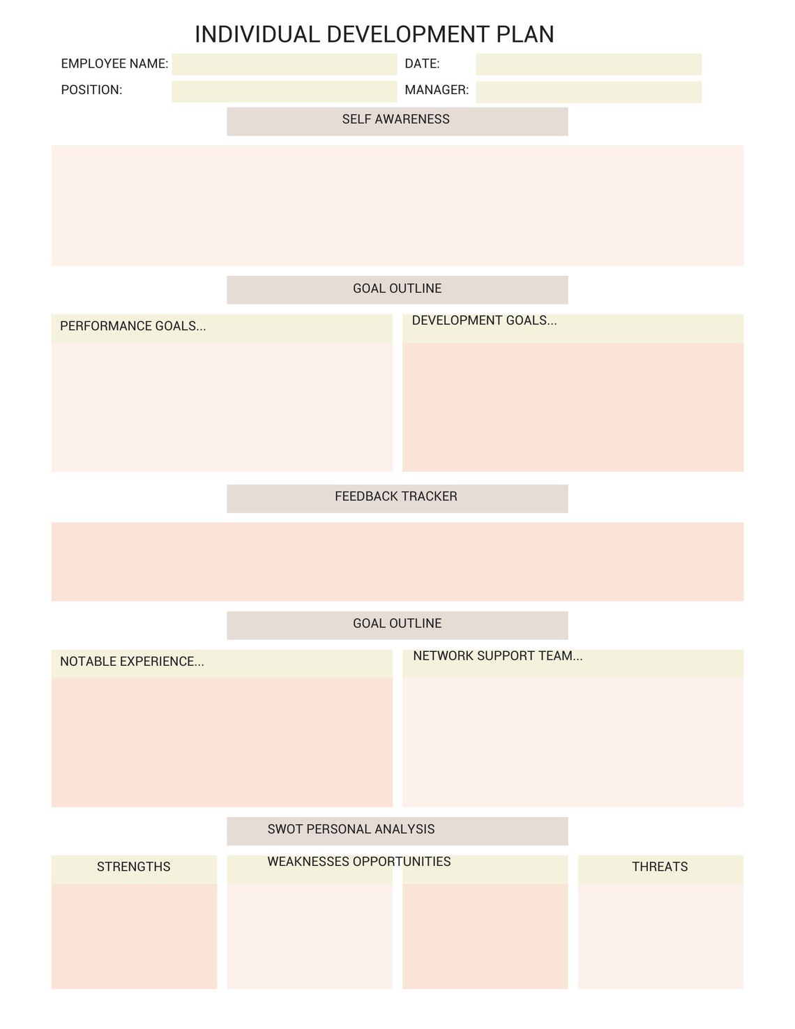 Editable Individual Development Plan Printable Developing - Etsy