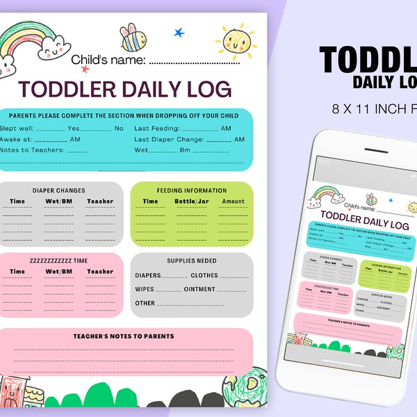 Toddler Daily Sheet - Etsy
