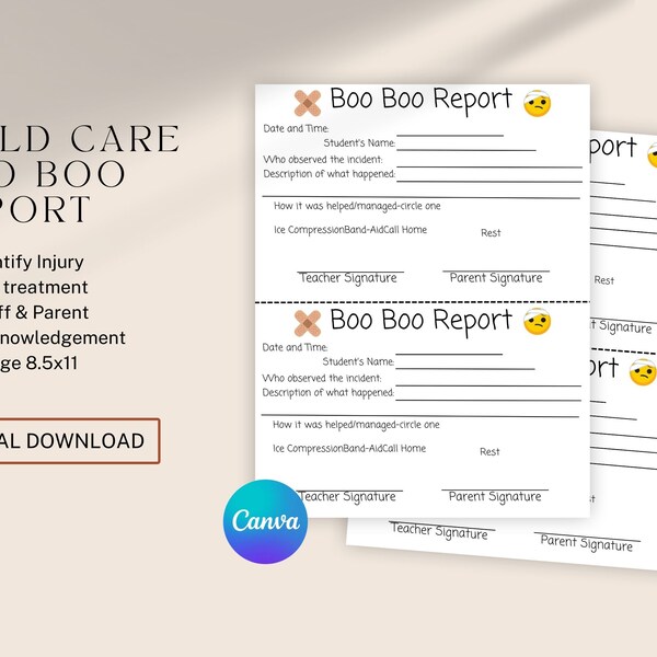 Childcare Boo Boo - Etsy