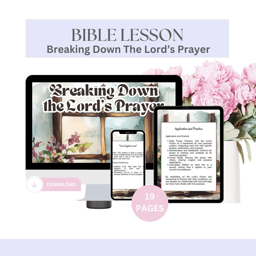 The Lord’s Prayer Bible Study, Christian Prayer Guide, Bible Lesson on ...