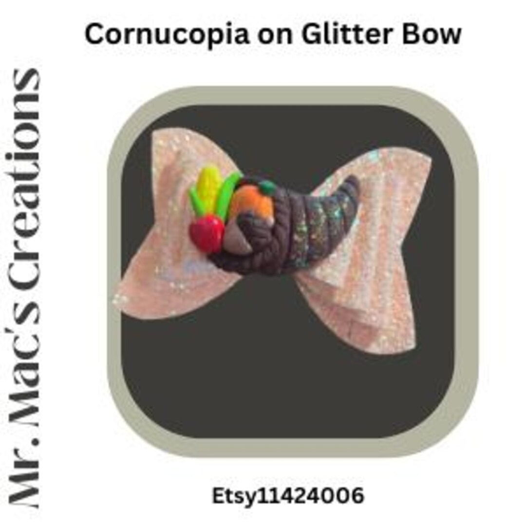 Cornucopia on Glitter Bow - Etsy