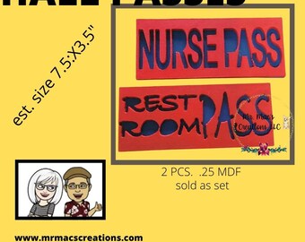 Watercolor Blue Flowers Acrylic Classroom Hall Passes - Etsy