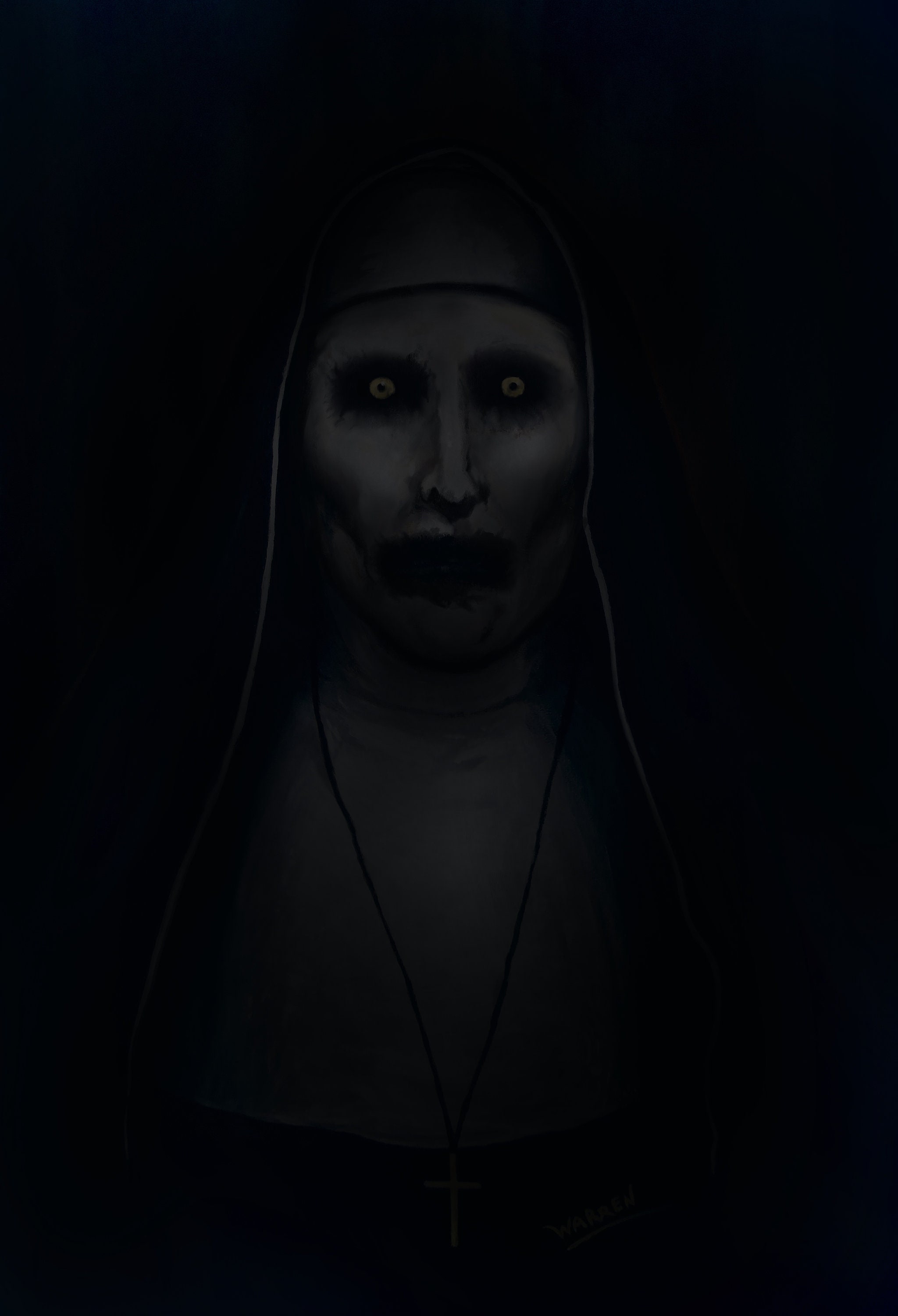 Valak lights Out Version Painting Replica Print - Etsy