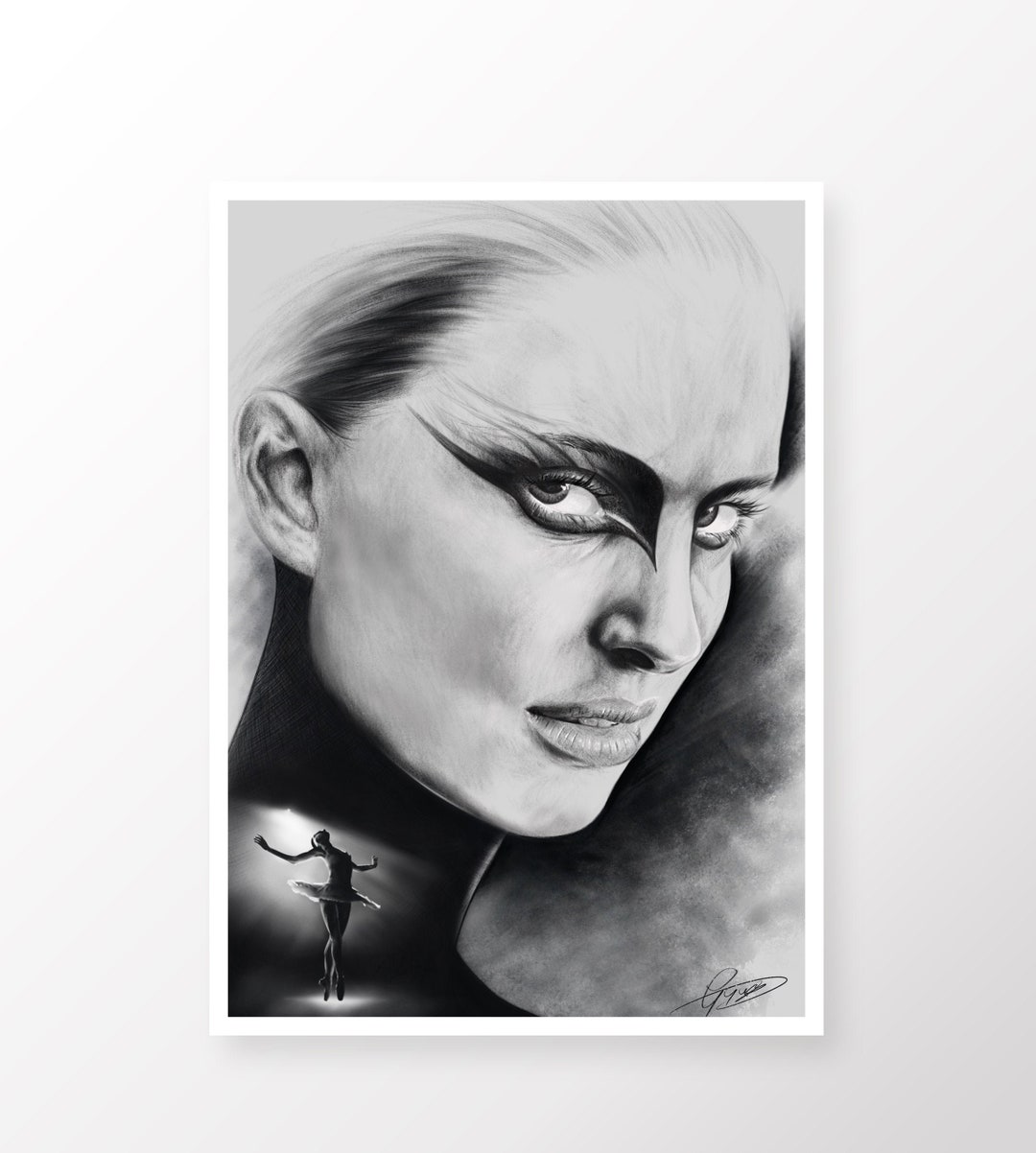 Art Print Black Swan Drawing Natalie Portman - Etsy