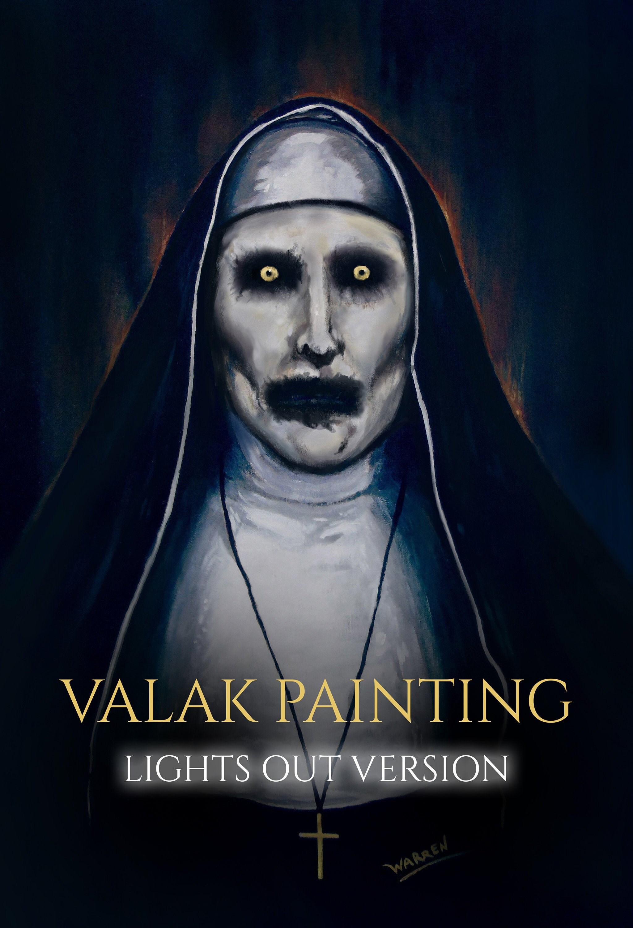 Valak lights Out Version Painting Replica Print - Etsy
