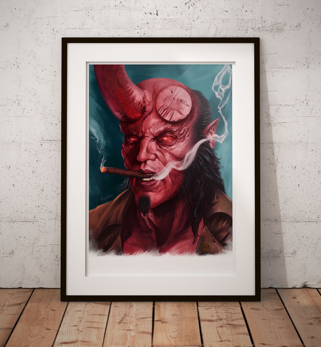 Art Print "red" Hellboy Digital Painting - Etsy